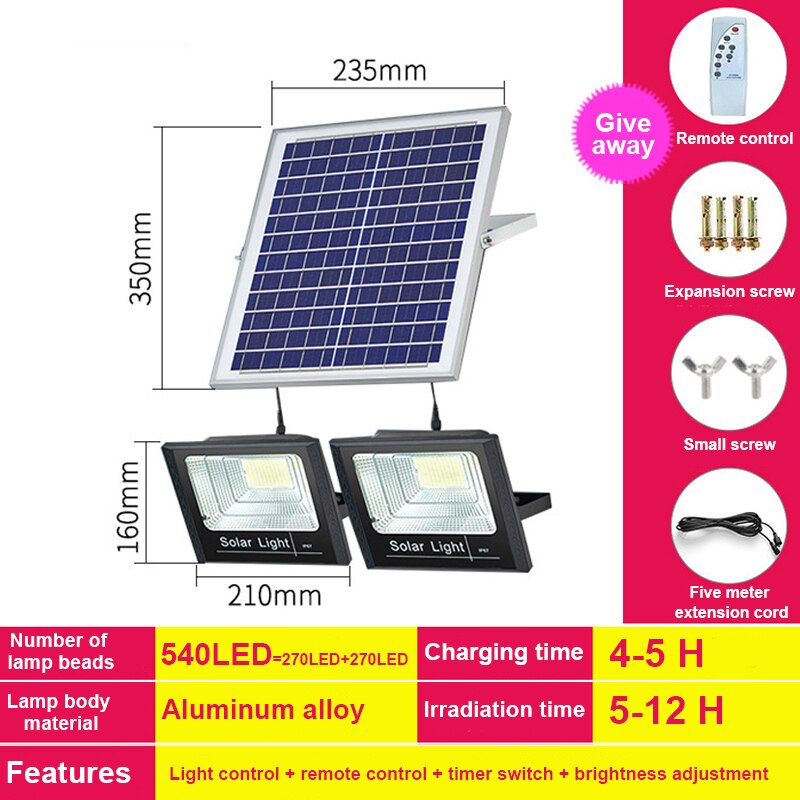2 head outdoor solar spotlights Aluminum Waterproo... – Grandado