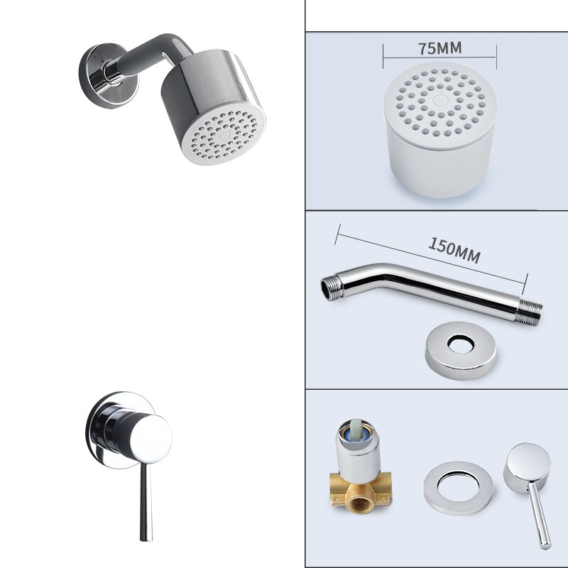 Bad Douche Set Draaien Ronde Douchekop Top Spray B... – Vicedeal