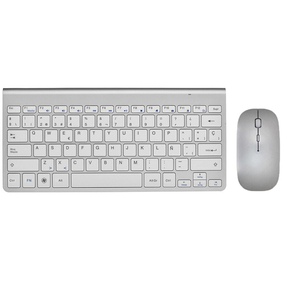 Spanish Wireless Keyboard Mouse 2.4G Ultra Slim Mu... – Grandado