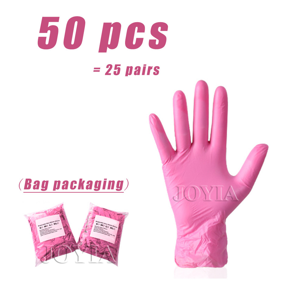 Pink Disposable Nitrile Gloves Hand Protect Safety... – Vicedeal