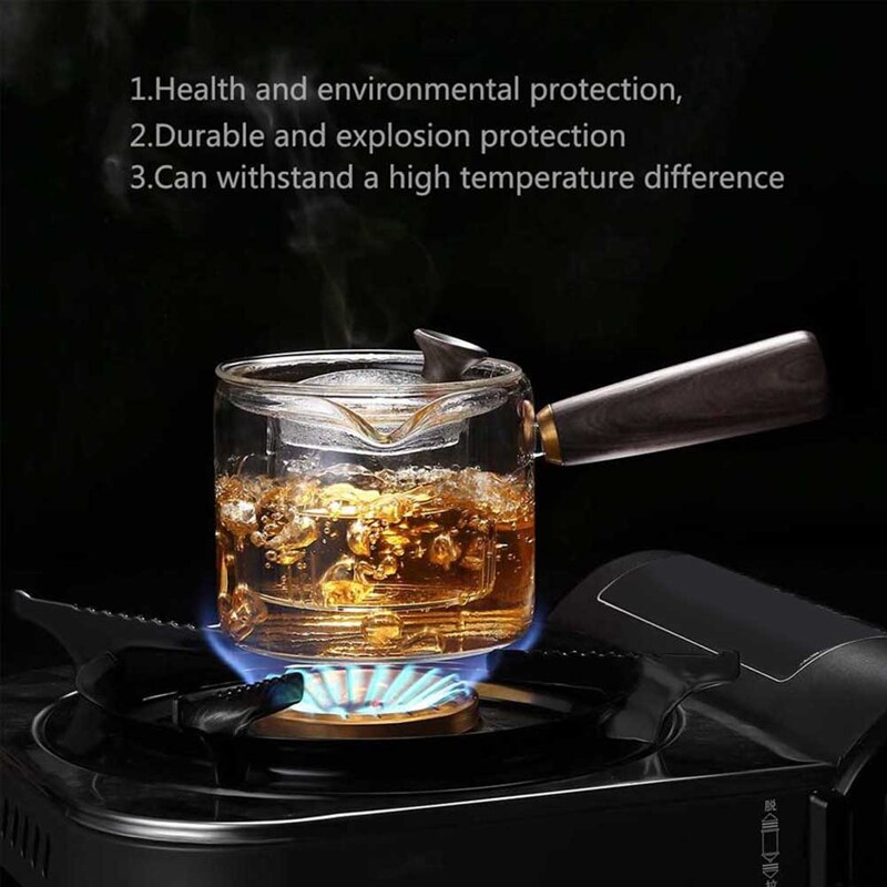 Glass Steaming Teapot Heat-Resistant Wooden Handle... – Vicedeal