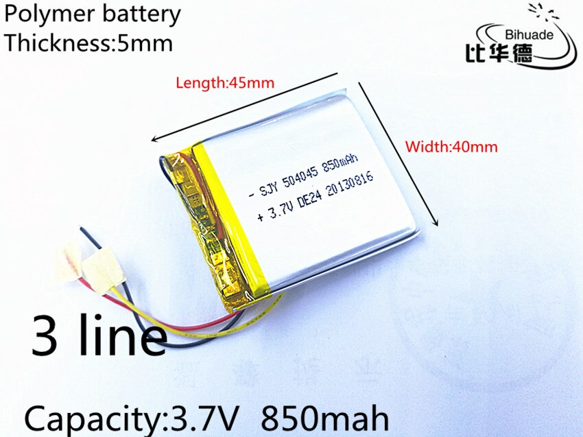 3 linjer 3.7v 850 mah 504045 litium polymer li-po ... – Grandado