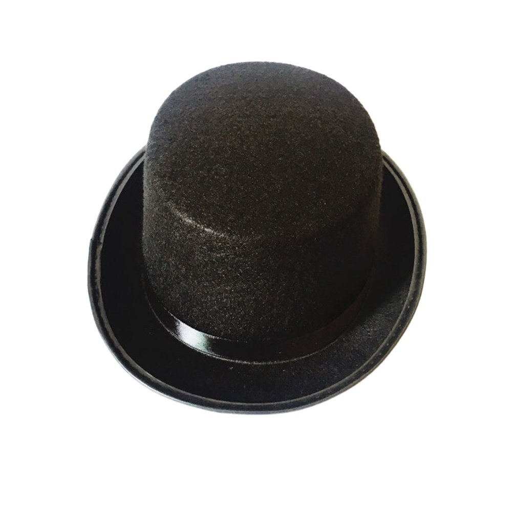 Black Top Hat Satin High Caps Adults Kids Flat Dom... – Grandado