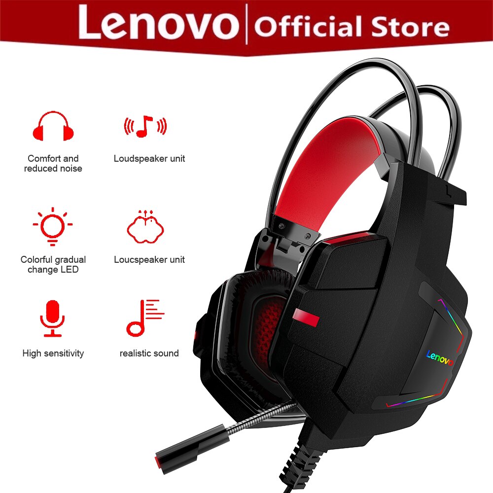 Lenovo HU85 Game Headphone Wired Stereo Sound Nois... – Vicedeal
