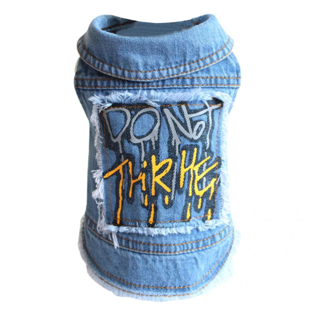 Denim Dog Clothes Cowboy Pet Dog Coat Print Puppy ... – Grandado