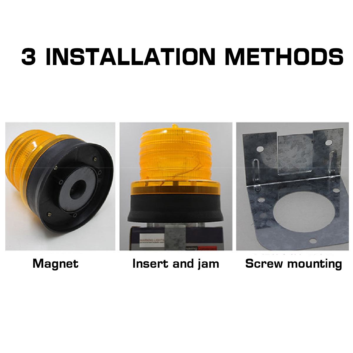 Solar Led Strobe Warning Light Magnetic 12v Red Si... – Grandado