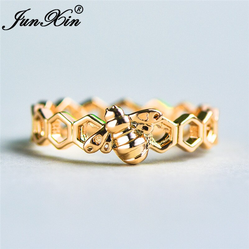 JUNXIN Cute Small Bee Rings For Women Men Rose/Yel... – Grandado
