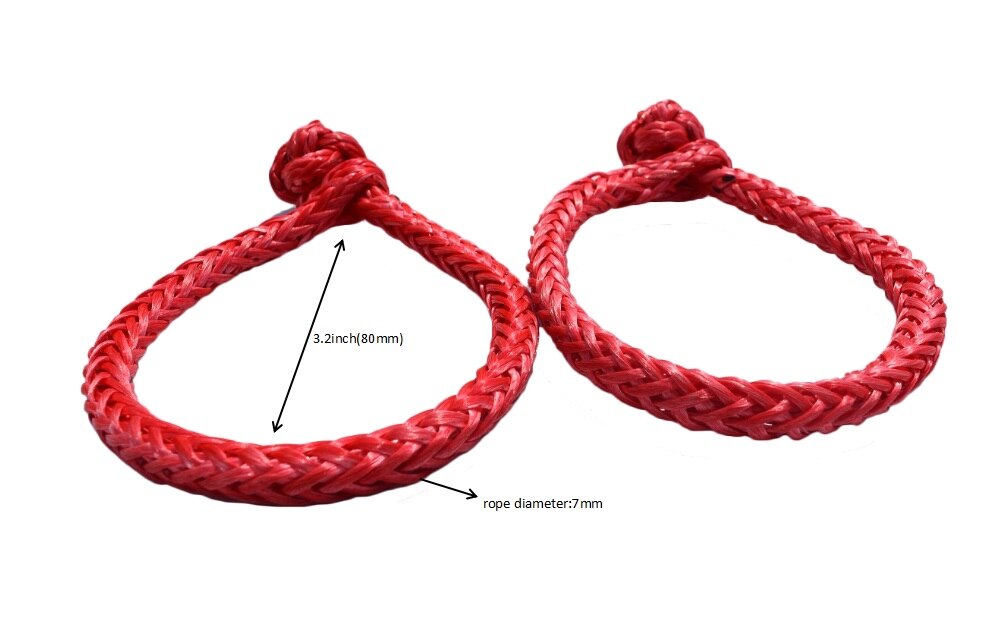 2Pack of Red 4mm*90mm ATV Winch Soft Shackles,Rope... – Grandado