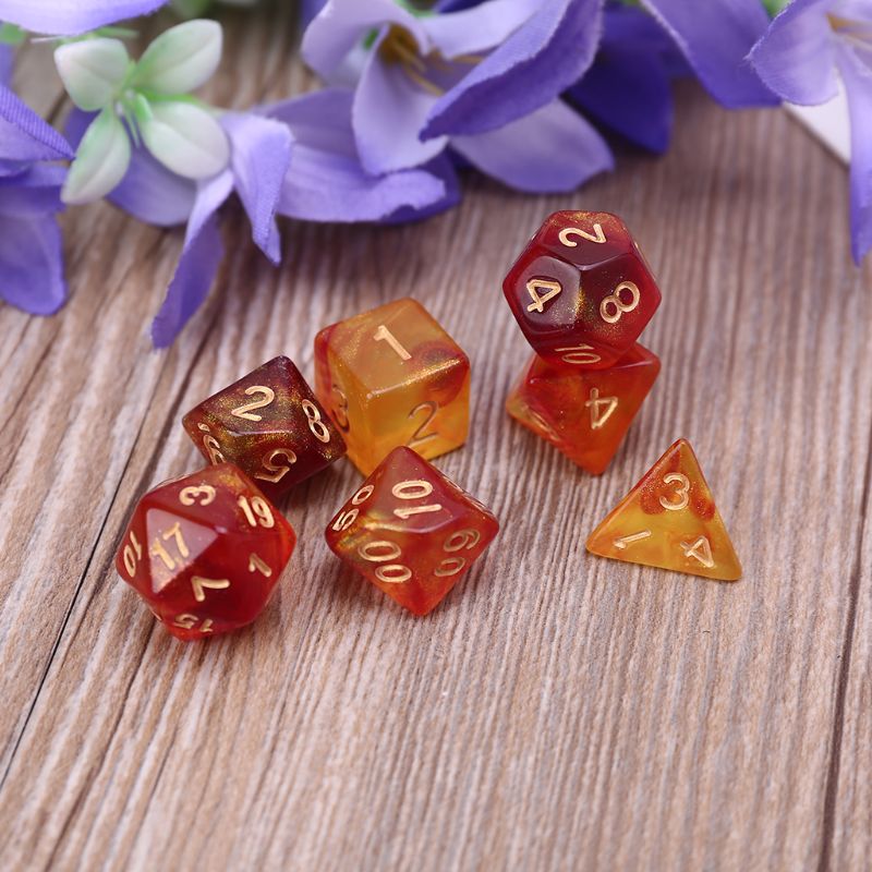 7pcs D20 Polyhedral Dice Glitter Double Colors 20 ... – Vicedeal