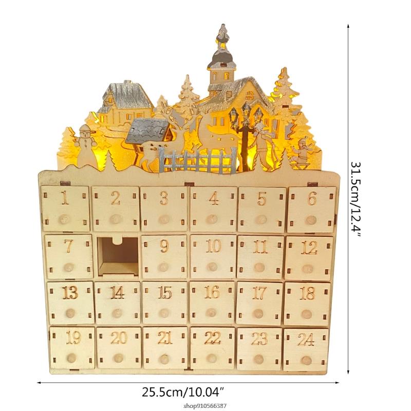 Christmas Advent Calendar Snow House 24 Drawers wi... – Vicedeal