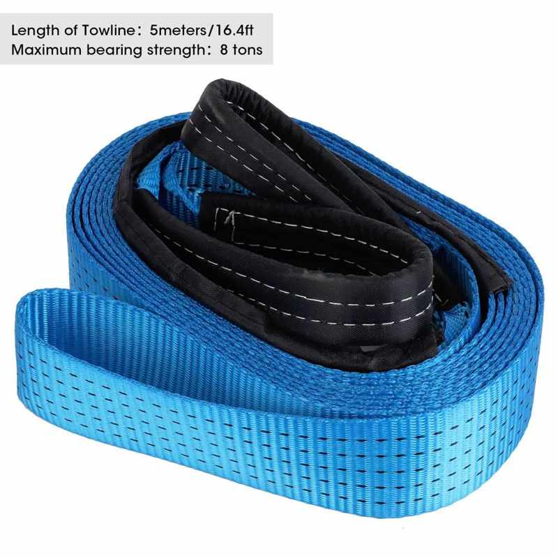 Towing Ropes 5m/16.4ft Recovery Tow Strap Kit 8Ton... – Vicedeal