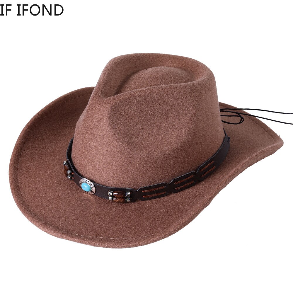 2022 Hats For Men Vintage Wool Western Cowboy Chur... – Vicedeal