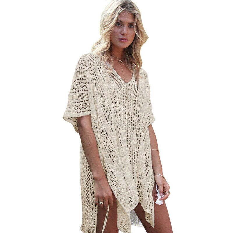 Women Bikini Cover Up Hallow Crochet Beach wear Dr... – Grandado