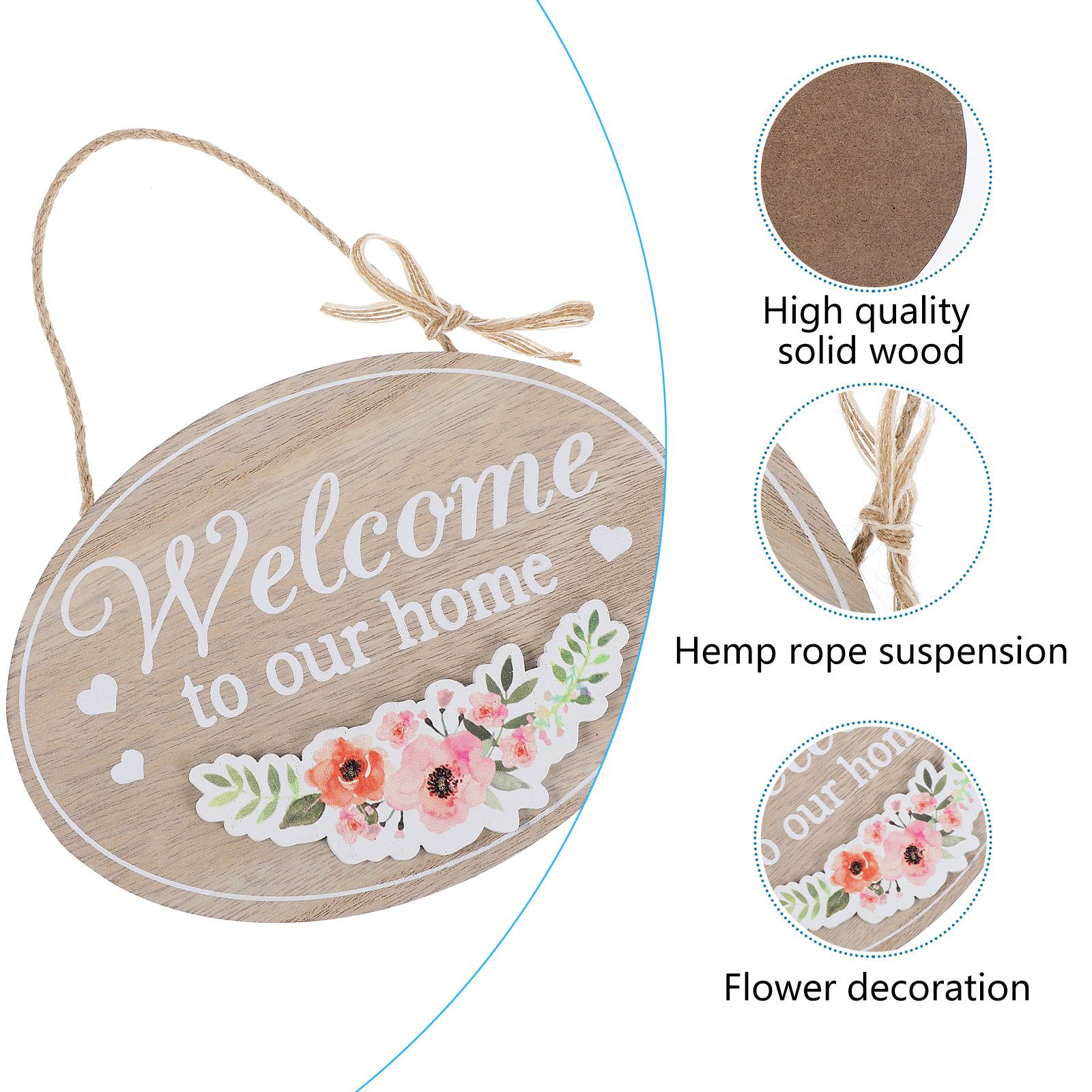 1PC Welcome Door Sign Beautiful Wooden Vintage Han... – Grandado