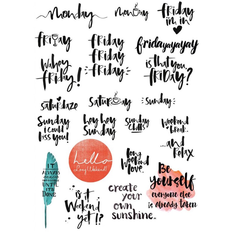 2 PCS Watercolor Greeting Words DIY Decor Scrapboo... – Grandado