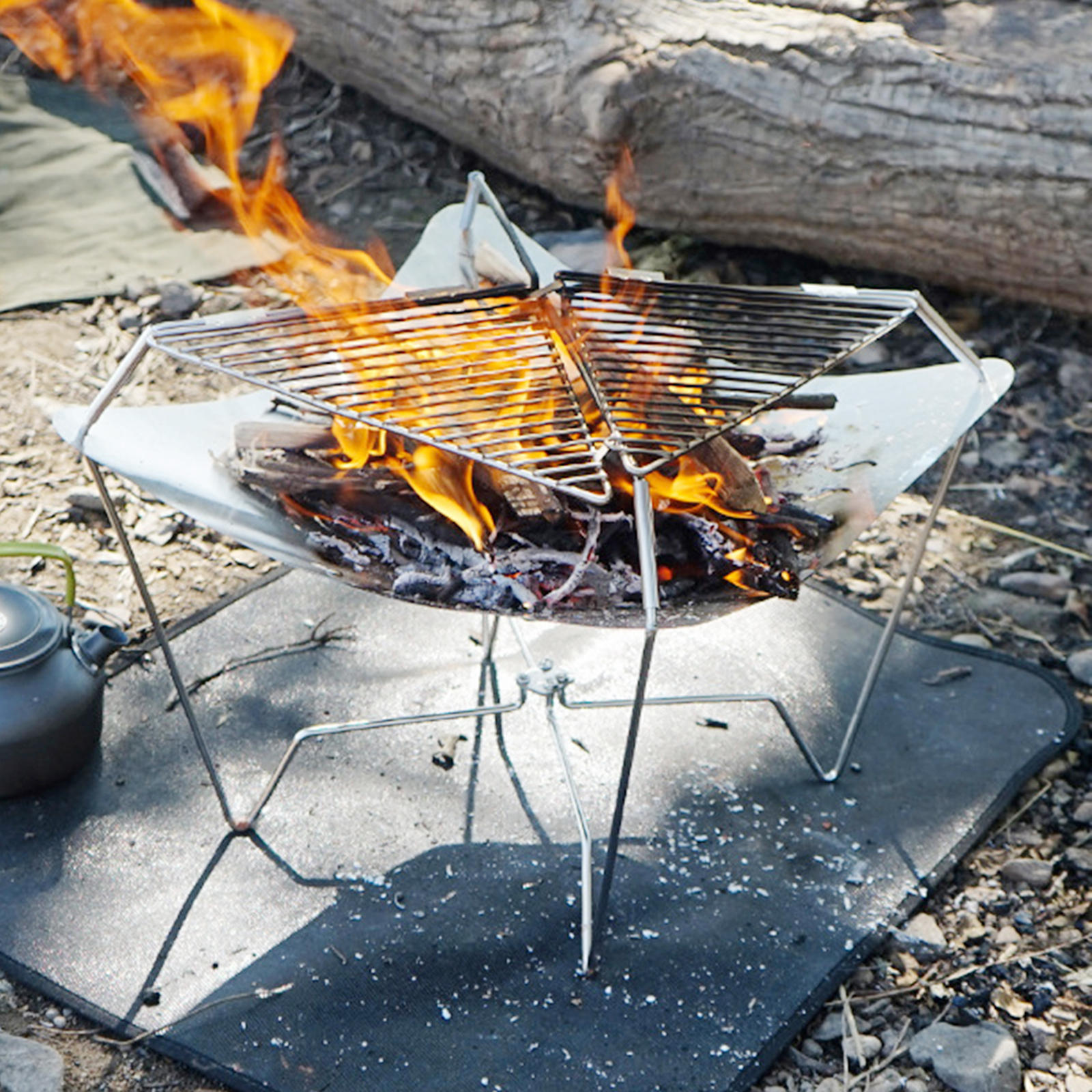 Portable Fire Pit Folding Stove Campfire Rack Fire... – Vicedeal