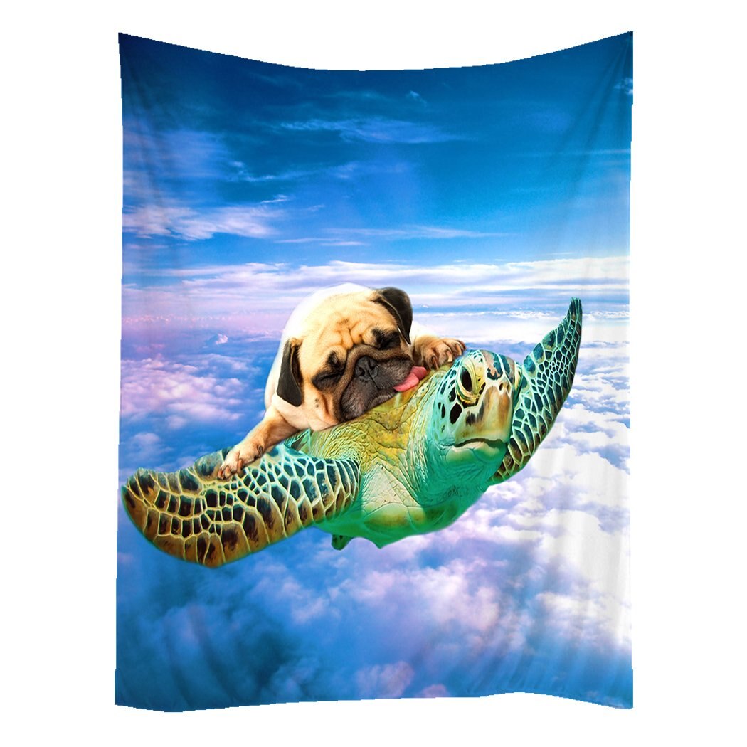 Hippie Art Wall Hangings Tapestries Funny Turtle P... – Grandado