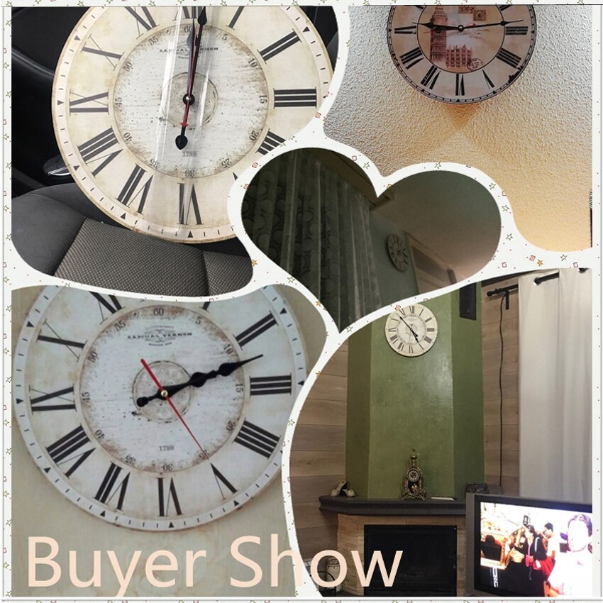 5 Patterns Vintage Wall Clocks Roman Number Silent... – Grandado