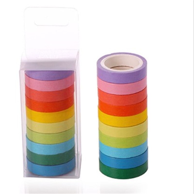 10pcs/set Beautiful rainbow 10 colors Masking Tape... – Grandado