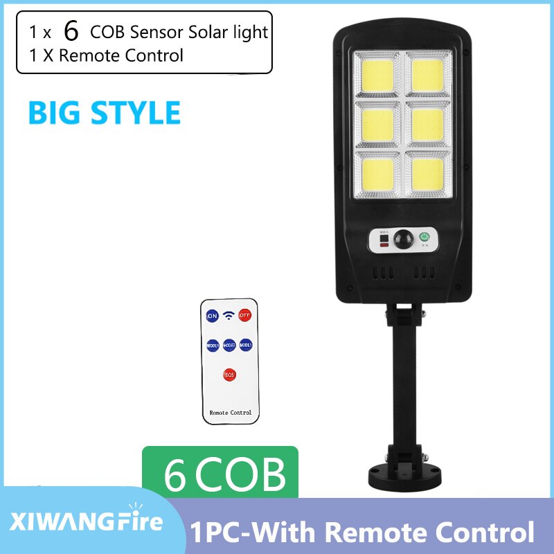 Solar Light 128 COB Large Outdoor Solar Street Lig... – Grandado