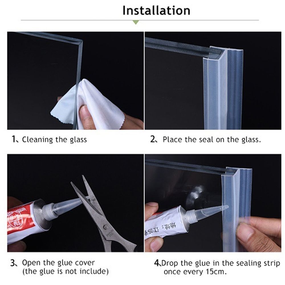 1m pvc rubber glazen deur afdichting strip 6 tot 1... – Grandado