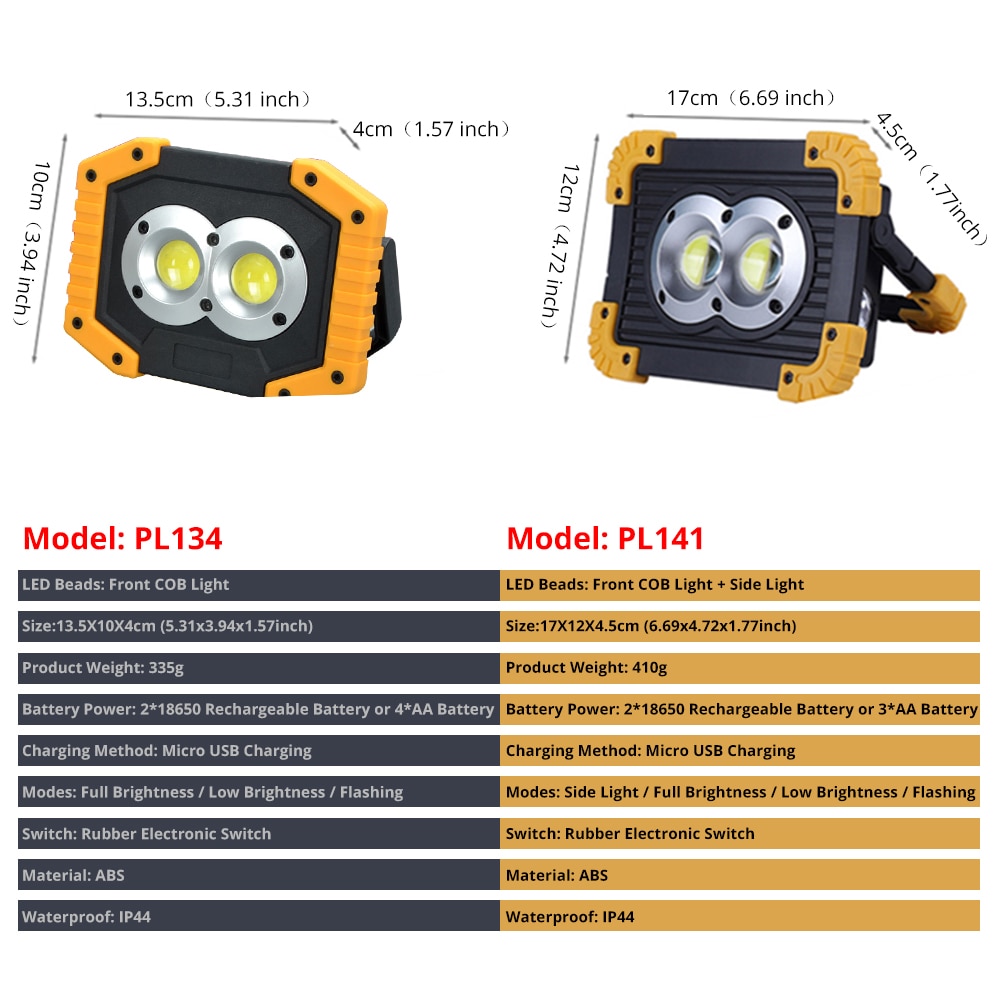 Lampe 100W COB Portable Spotlight Lantern 2 Size U... – Grandado