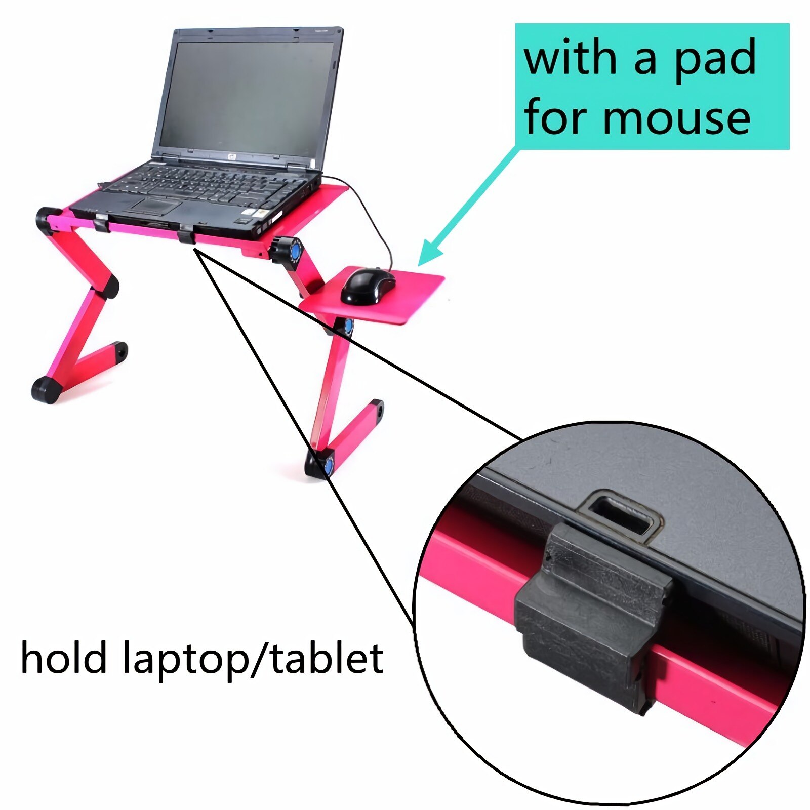 Folding Laptop Desk 360 Computer Table Adjustable ... – Grandado