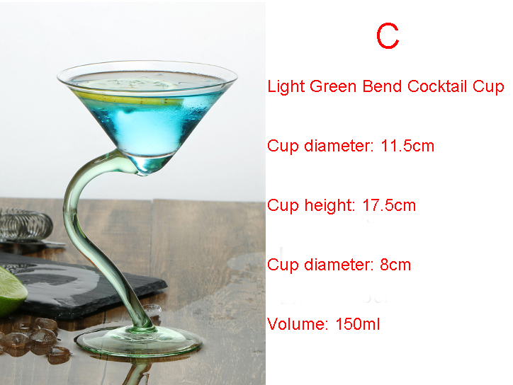Color Cocktail Glass cup Bend Buttons Spring Glass... – Grandado
