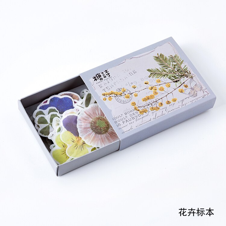 1 doos Vintage oude object label bloem papier stic... – Vicedeal