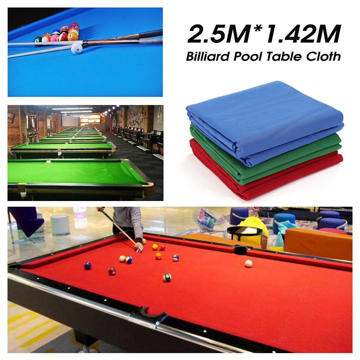 Green/Blue/Red Snooker Billiard Cloth Pool Eight B... – Grandado