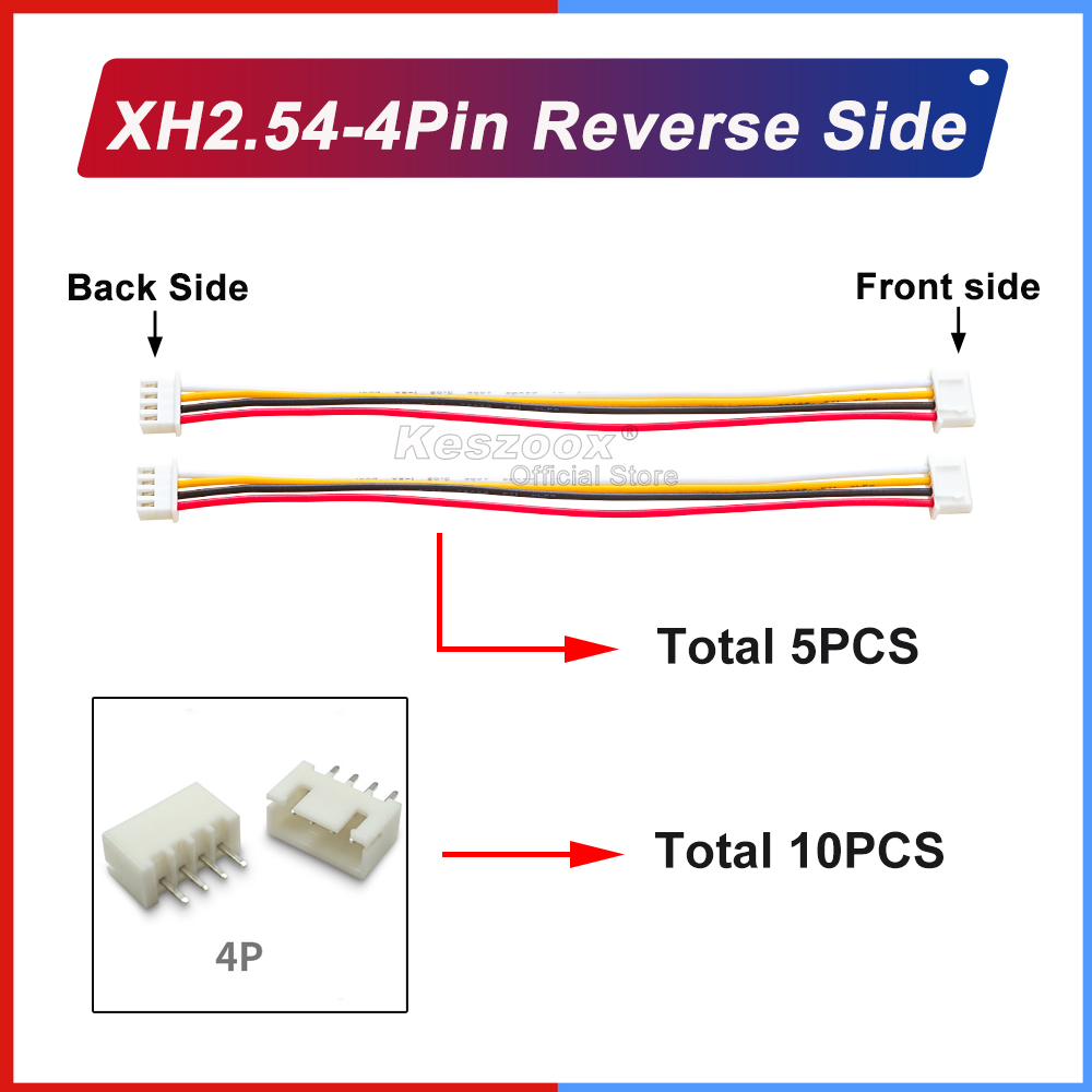 JST XH 2.54mm Pitch XHP-4 4Pin Connector Housing w... – Grandado