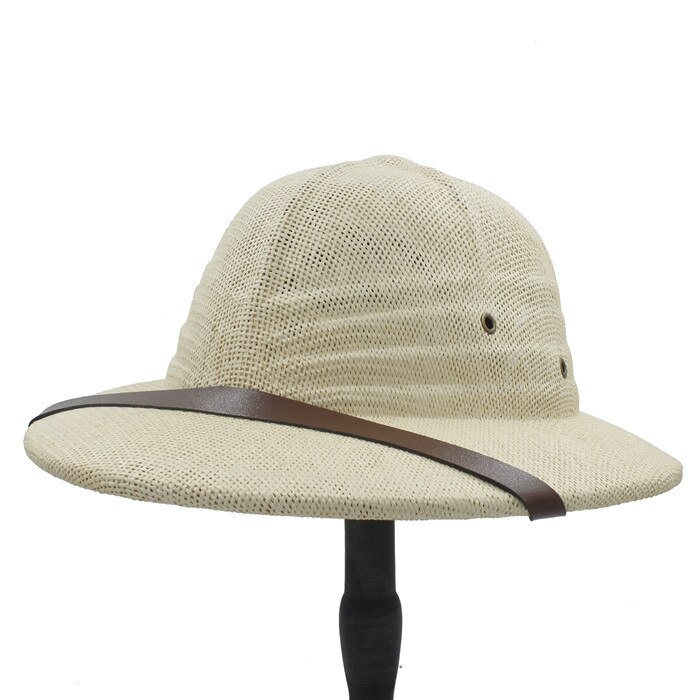 Straw Helmet Pith Fedora Hats For Women Men Vietna... – Grandado