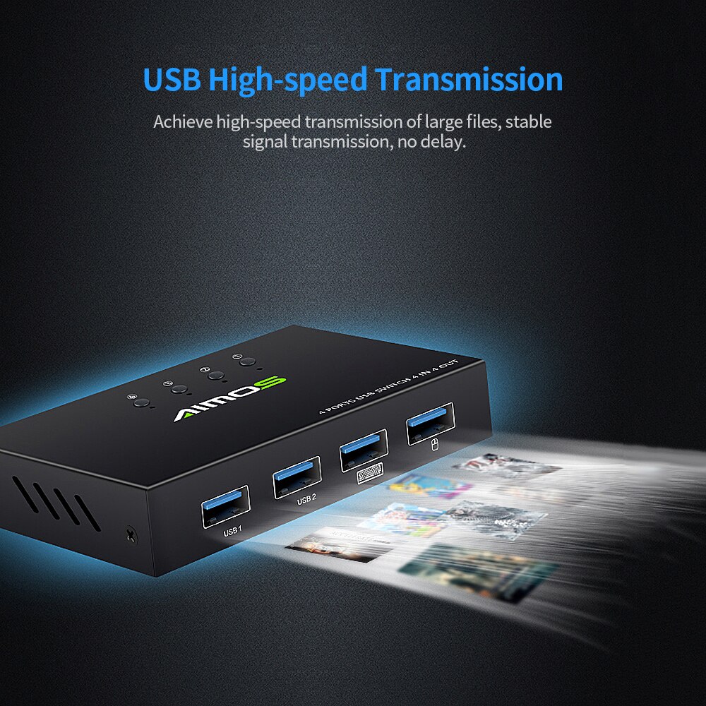Aimos Usb Kvm Switch Usb 2.0 Switcher Kvm Switch V... – Vicedeal