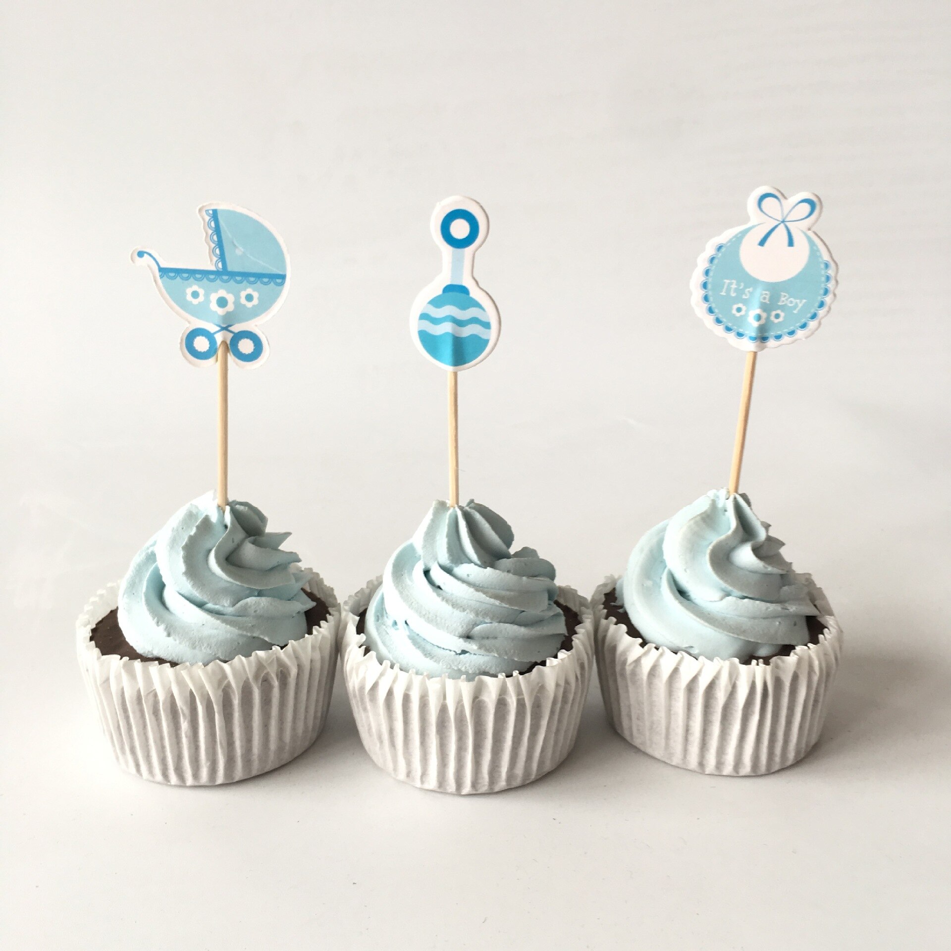 12/18/20pcs Baby Shower Cupcake Toppers Boy Girl B... – Grandado