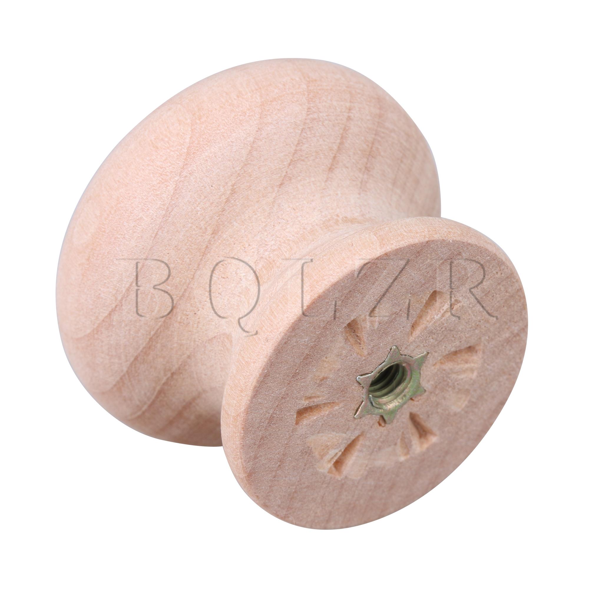 BQLZR 10x Wooden Furniture Handle Round Pulls Hand... – Grandado