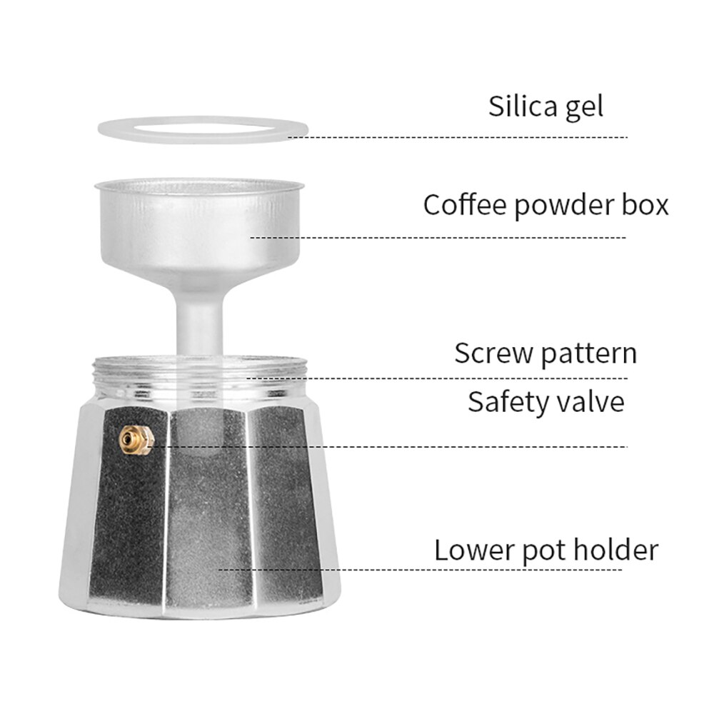 Italian moka pot octagonal coffee pot household es... – Vicedeal