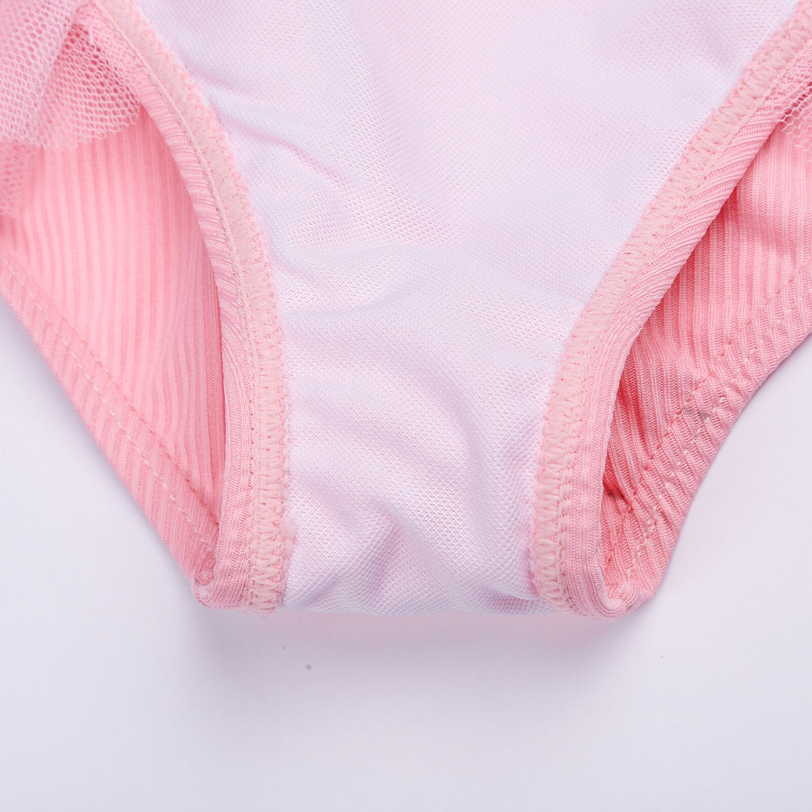 1-7Y Kids Baby Girls Swimwear Cute Pink Solid Colo... – Grandado