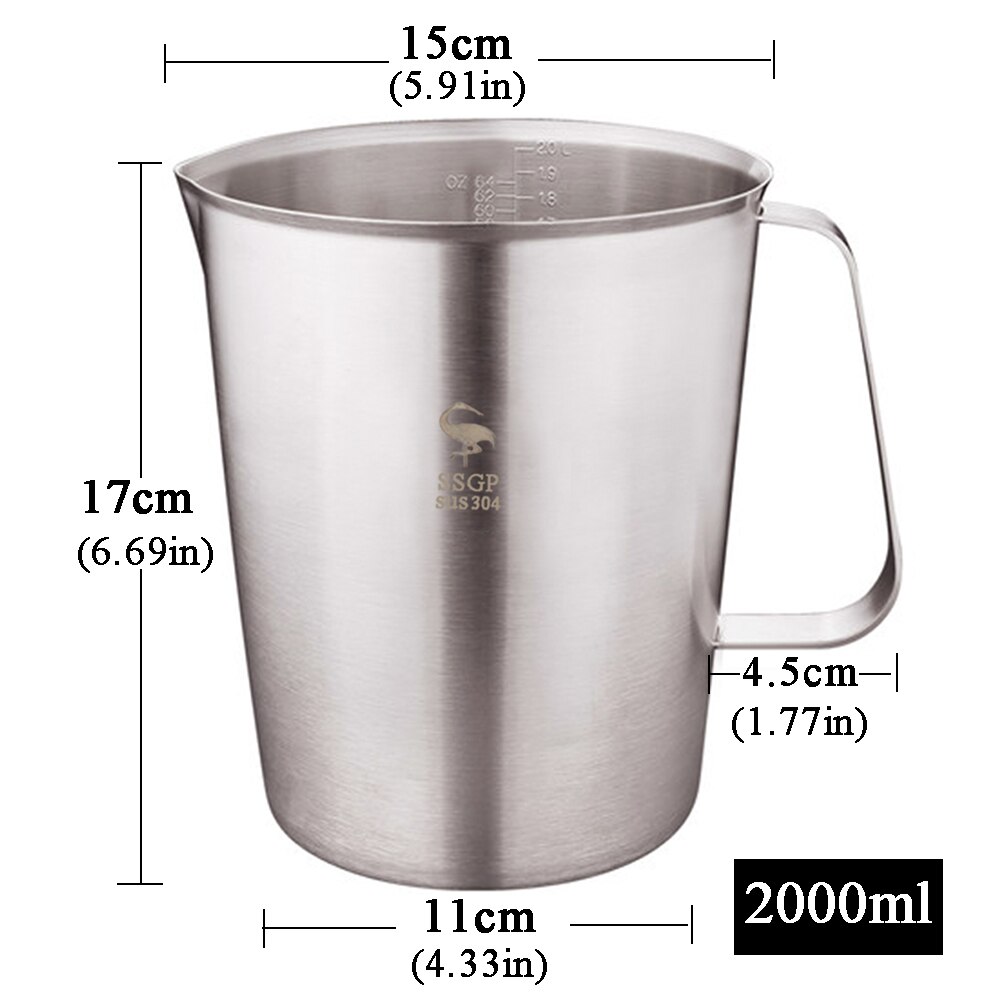 Beemsk 500/1000/2000 Ml Rvs Maatbeker Met Schaal M... – Grandado