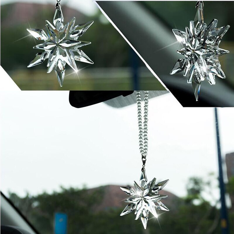 Car Pendant Crystal Large Snowflakes Ornaments Sno... – Grandado