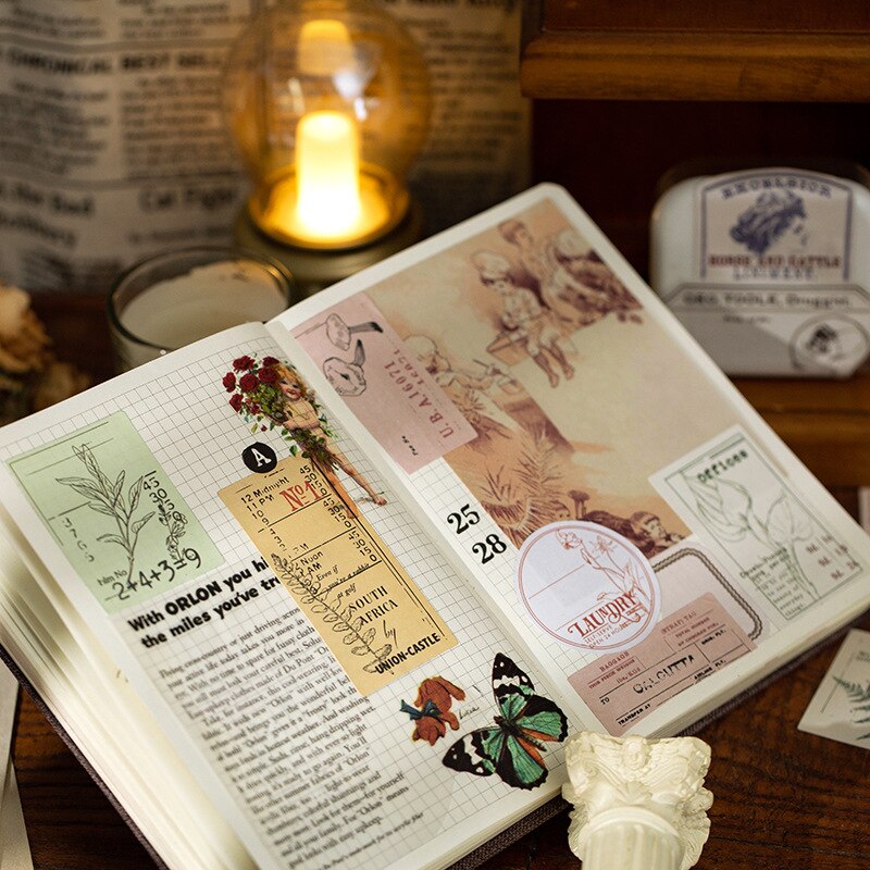 60Pcs Retro Matchbox Stempel Papier Sticker Decora... – Grandado