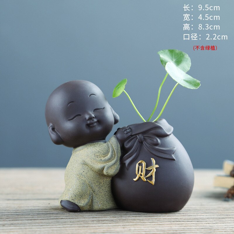 Purple Clay Retro Zen Small Monk Vase Personality ... – Grandado