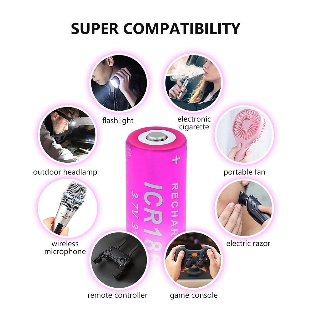 2Pcs 18650 NEXcell Battery 3.7V 3100mah ICR 18650 ... – Grandado