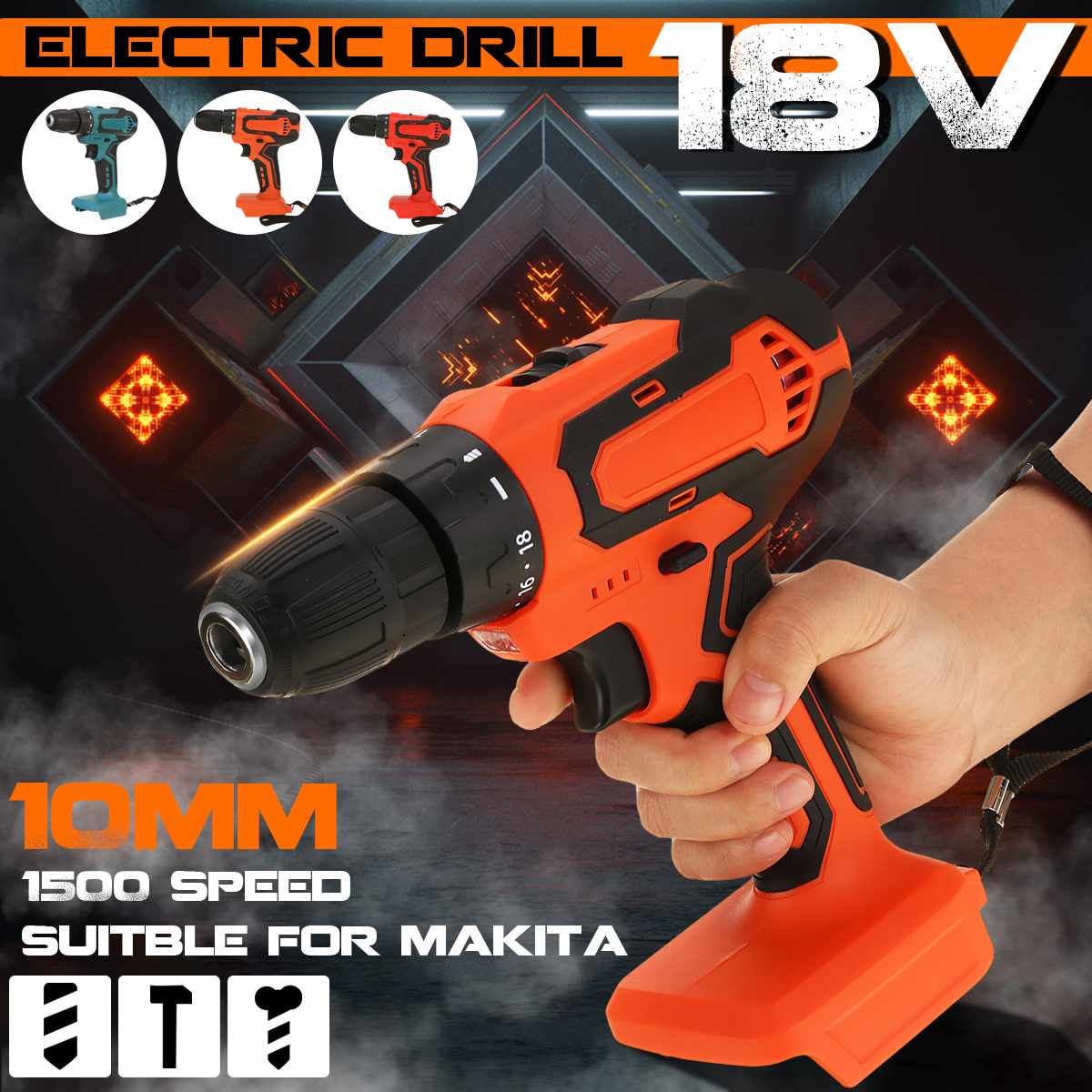 18V 21V 90Nm Cordless Brushed Electric Drill Hamme... – Grandado