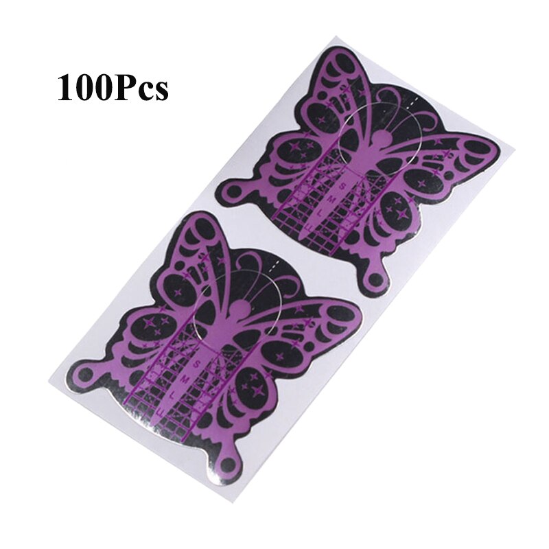 Vinger Angel 100Pcs Paarse Vlinder Nail Form Tips ... – Vicedeal