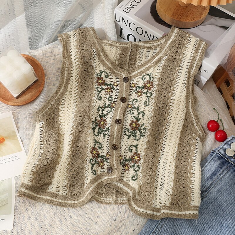 Parel Dagboek Retro Korte Single-Breasted Geborduu... – Vicedeal