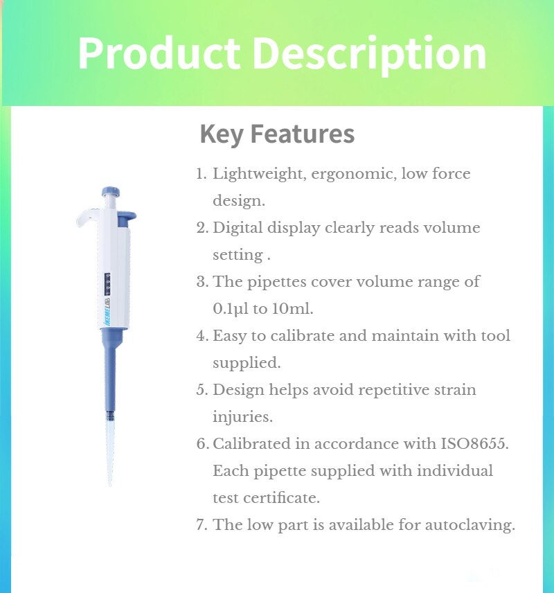 20-200ul Lightweight Pipette Lab pipettes cover vo... – Grandado