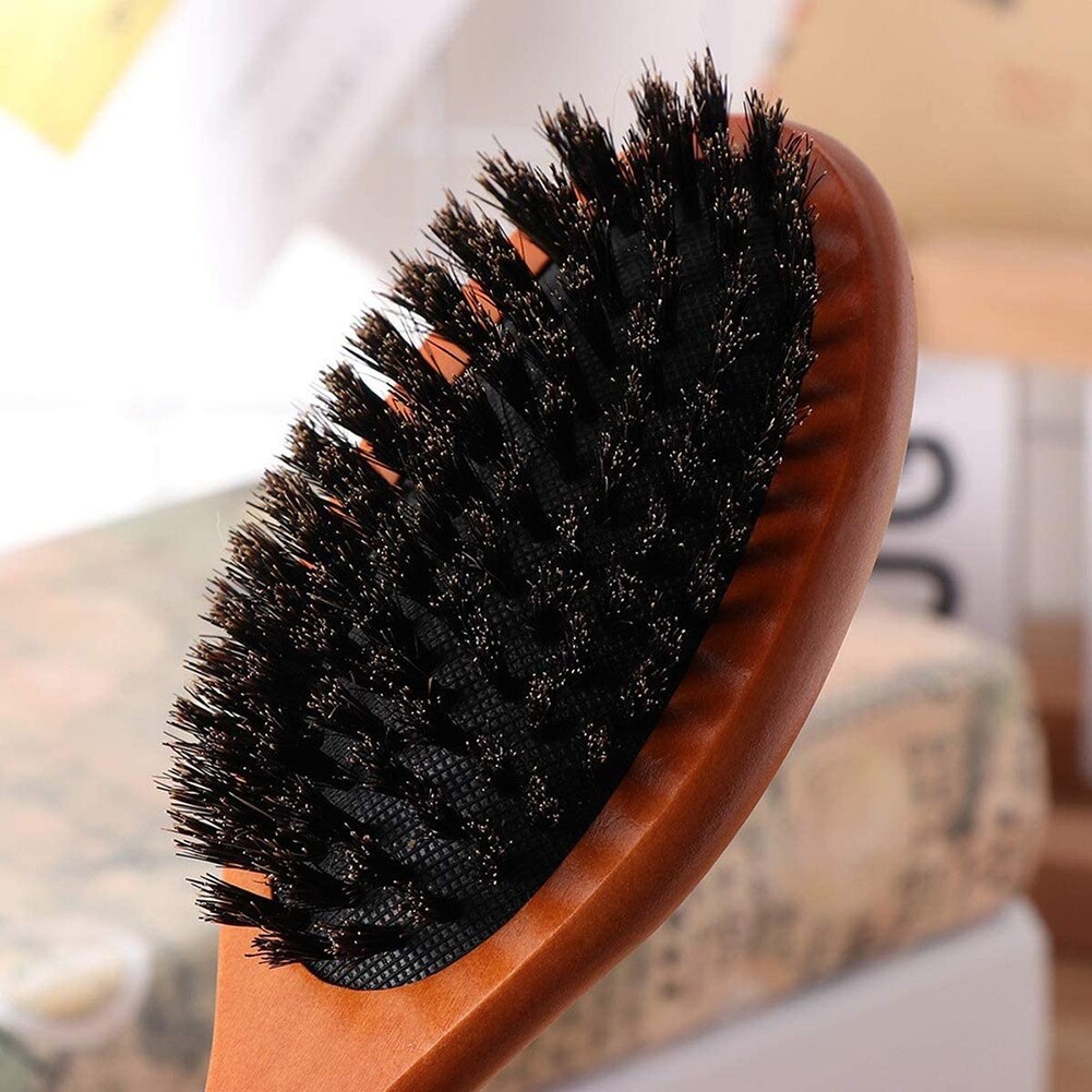 Natural Boar Bristles Hair Brush Salon Anti-corros... – Vicedeal