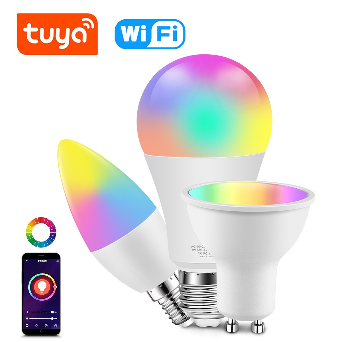 GU10 E27 E14 Tuya Smart Spotlight/Kaars/Bubble Bal... – Vicedeal