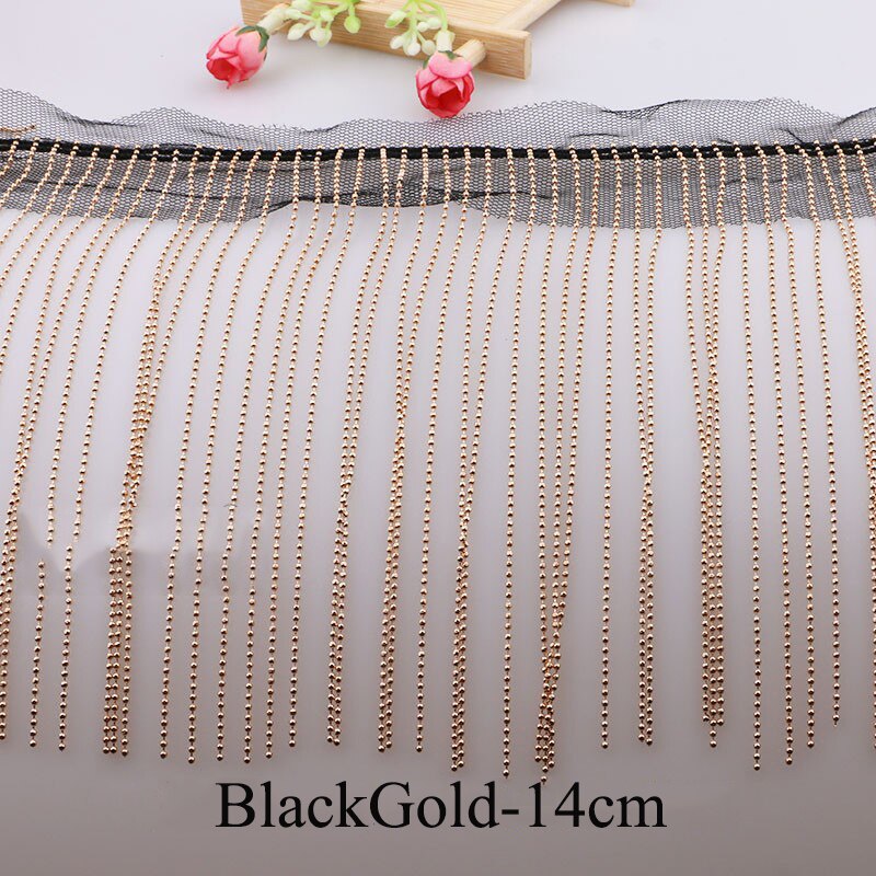 1Yard Meetee 3/6/9/14cm Metal Beaded Fringe Trim T... – Grandado