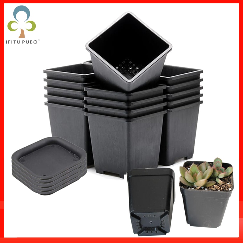 10pcs/lot Square Flower Pots 7*7*8cm Black Color P... – Vicedeal